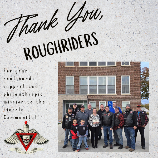 Willard Community Center - ROUGHRIDERS Motorcycle Club Donates $1,000